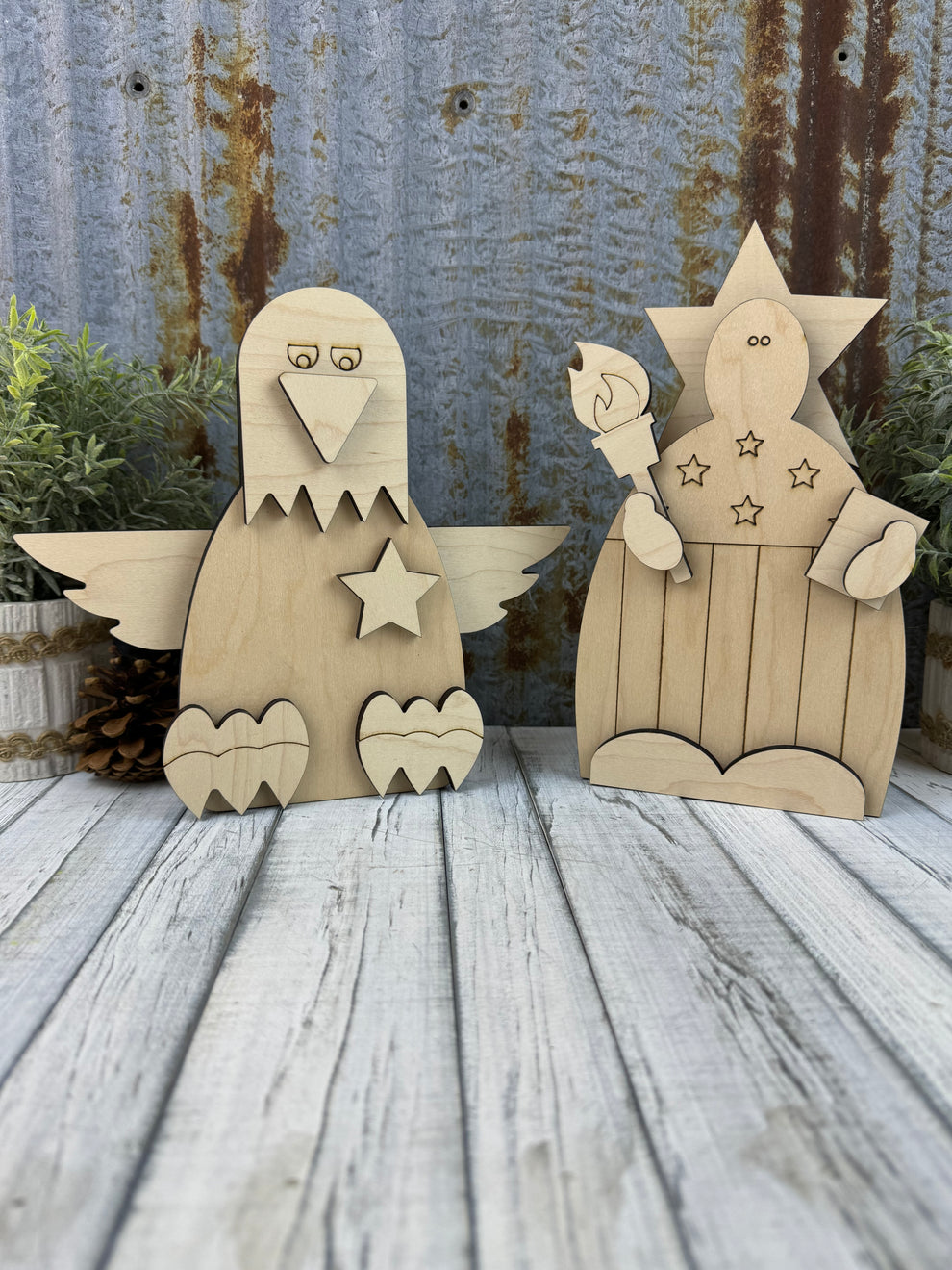 Primitive Eagle and Miss Liberty – Homestead Crafter LLC